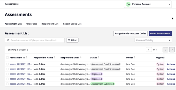 QA IDI Order with Email Assignment - Scheduled – IDI, LLC