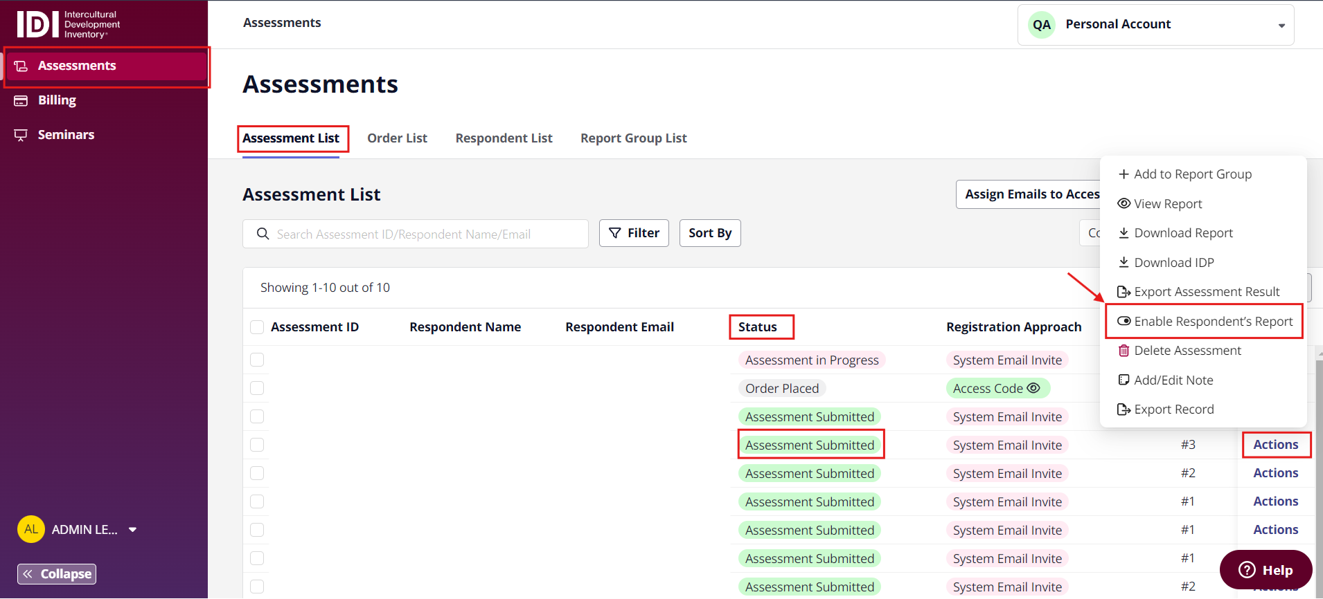 Enable an IDI Individual Profile Report – IDI, LLC