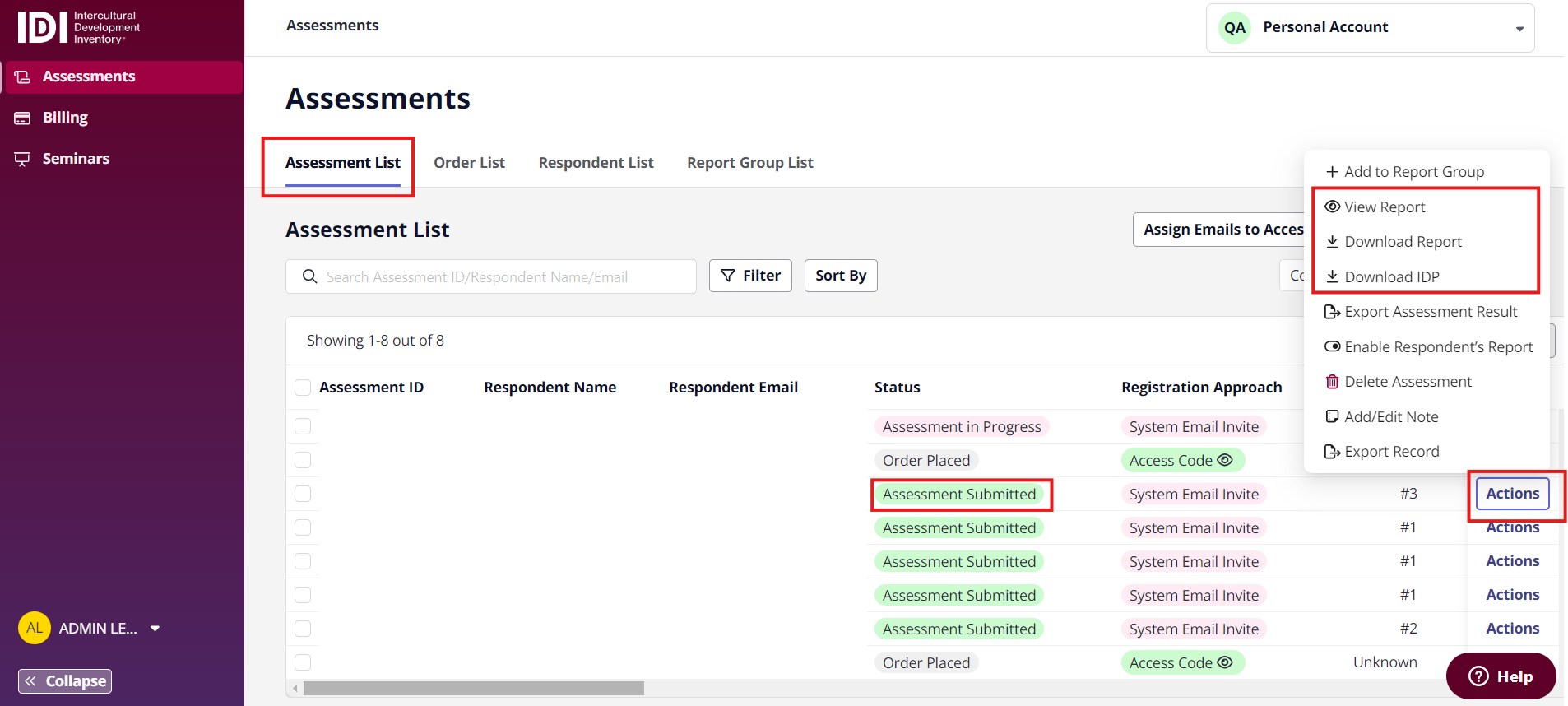 Viewing IDI Individual Profile Reports – IDI, LLC