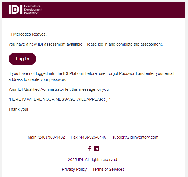 IDI Respondent Account Creation – IDI, LLC