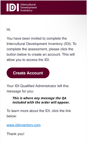 IDI Respondent Account Creation – IDI, LLC