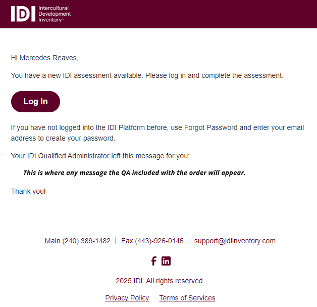 IDI Respondent Account Creation – IDI, LLC